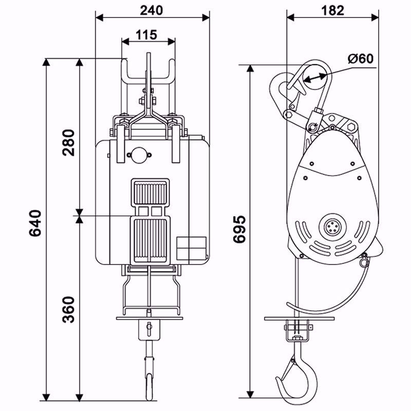 Toho Compact Wire Rope Builders Hoist 250 Kg Capacity | Lifting Magnet