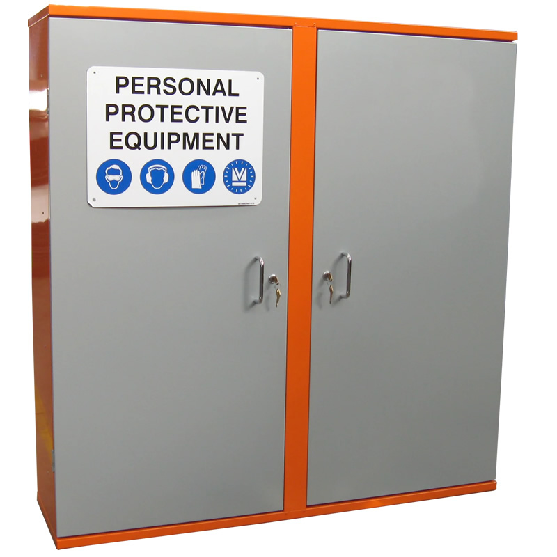PPE Storage Cabinet Double Door with 3 x Shelves | Lifting Magnet